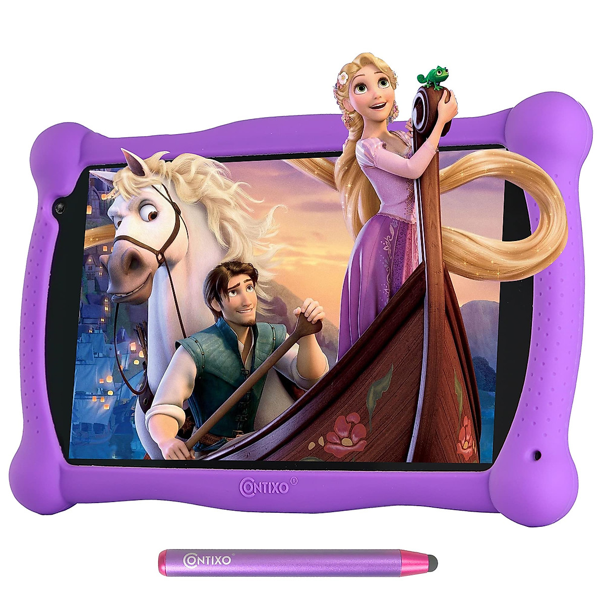 Contixo Kids Tablet V10, 7-inch HD, Ages 3-7, Toddler Tablet with Sleeve Bag Bundle, Learning Tablet Set for Children - Purple