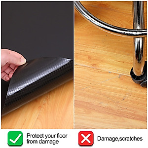 2 Pack Office Chair Mat for Hardwood Floor 30'' x 48'' Desk Chair Mat for Rolling Chairs Carpet Tile Non Slip Noiseless Large Floor Protector Easy Clean and Flat Without Curling