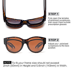 Face Shadow Polarized Sunglasses Fit Over Glasses, Oversized Sunglasses for Women to Go Over Prescription Glasses 100% UV Protection Unltra Lightweight