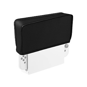 Mcbazel Switch/Switch OLED Dust Cover, Anti Scratch Protective Case Waterproof Cover Sleeve for Switch/Switch OLED Charging Dock - Black