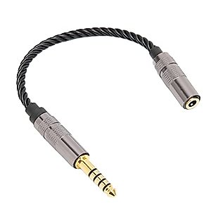 Headphone Adapter Cable, 4.4MM Balanced Male to 3.5MM Balanced Female Adapter Cord 4 Strand Structure Gold Plated Audio Cable Adapter for Music Enthusiast