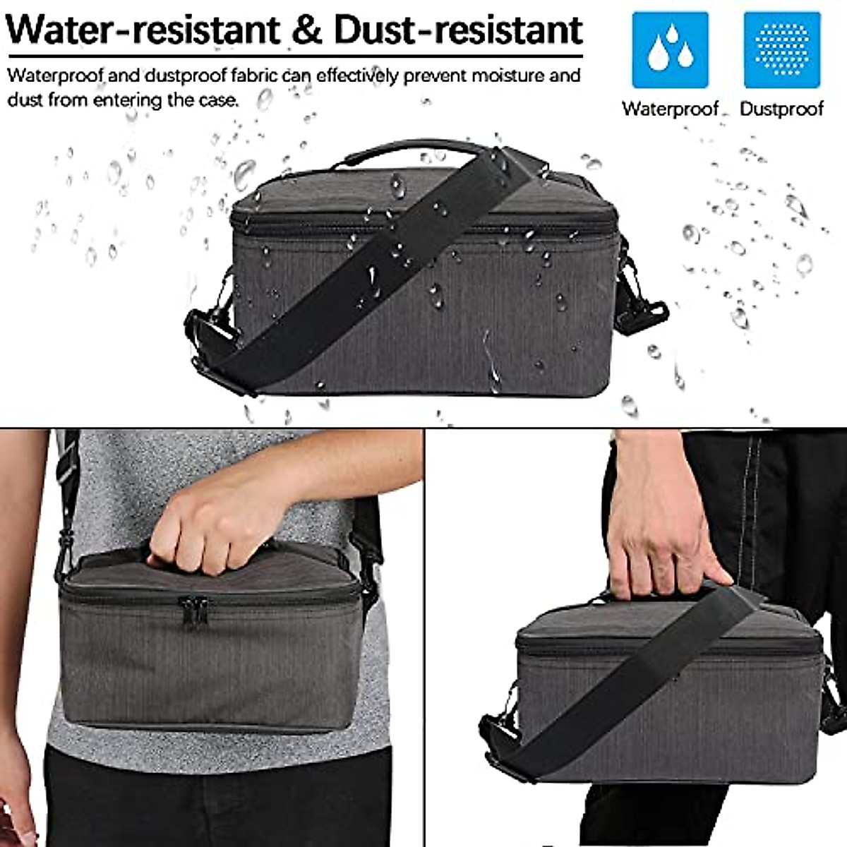 Horloy Mykit Carrying Case Compatible with Nintendo Switch Bag Portable Soft Travel All Protective Case Large Space Storage Bag for Nintendo Switch Lite & Accessories with Shoulder Strap Coffee Gray