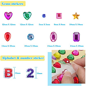 SIQUK 24 Pieces Golden Paper Crowns Gold Party Crowns Princess Prince Crown Hats King Crowns with 980 Pieces Gem Jewels Alphabet Number Letter Stickers for Party and Celebration