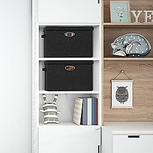 Posprica 3X Thicker Large Collapsible Storage Bins with Lids, 17"x12" Fabric Storage Box with Lid Storage Baskets for Shelves Closet Organizer Bins for Clothes Toys Books Photos Storage(3 Pack)