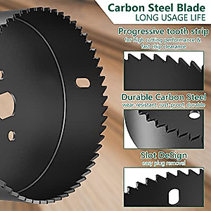 Hole Saw Set HYCHIKA 19 Pcs Hole Saw Kit with 3/4"-6"(19-152mm) 13Pcs Saw Blades, 2 Mandrels, 2 Drill Bits, 1 Installation Plate, 1 Hex Key, Ideal for Soft Wood, Plywood, Drywall, PVC