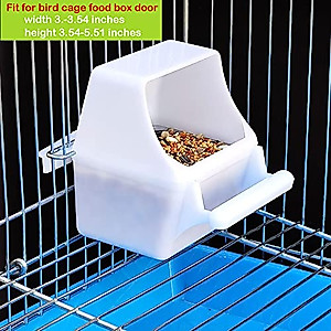 4 Pcs Bird Small Slot Feeder Plastic Food and Water Dispenser Bowl No Mess Cage Hanging Feeder Cup (White)