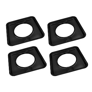 Amazinpure SGP-400 4 Pack Replacement Black Porcelain Square 7.75" x 7.75" Gas Range Drip Pan Replaces 786333 PS11744751 WP786333 AP6011553