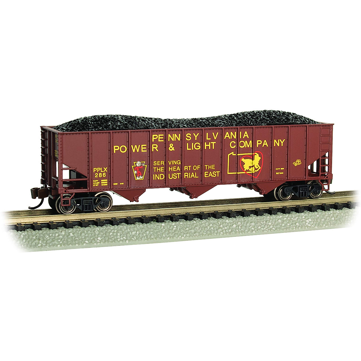Bachmann Trains - Bethlehem Steel 100-TON 3-Bay Hopper - Pennsylvania Power and Light #286 - N Scale