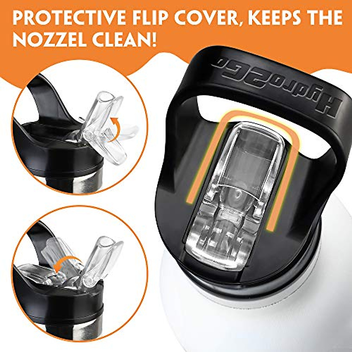 2PC Straw Lids for Hydro Flask Standard Mouth 12, 18, 21, 24 oz & Simple Modern Ascent 12-64oz Bottles BPA-free Leakproof Replacement Lids Water Bottle Accessories