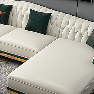 SXNBH Sofa Postmodern Living Room Corner Combination Size Apartment Villa Leather Sofa