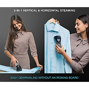 Steamer for Clothes, Hand Held Portable Travel Garment Steamer, Metal Steam Head, 25s Heat Up, Pump System, Mini Size, Handheld Steamer for Any Fabrics, No Water Spitting, 120V Black