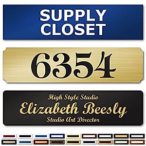Name Plate, Custom Office Door Signs, Personalized Plaque for Wall, Address Mailbox, Name Sign - 2x8 Inch, 18 Colors - Made by My Sign Center, USA (Classic)