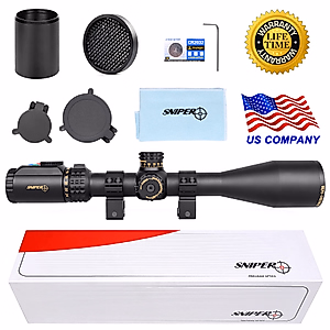 SNIPER WKP6-24x50SAL Hunting Rifle Scope Red, Green & Blue Illuminated Reticle/Fully Multi-Coated Lens/3" Sunshade