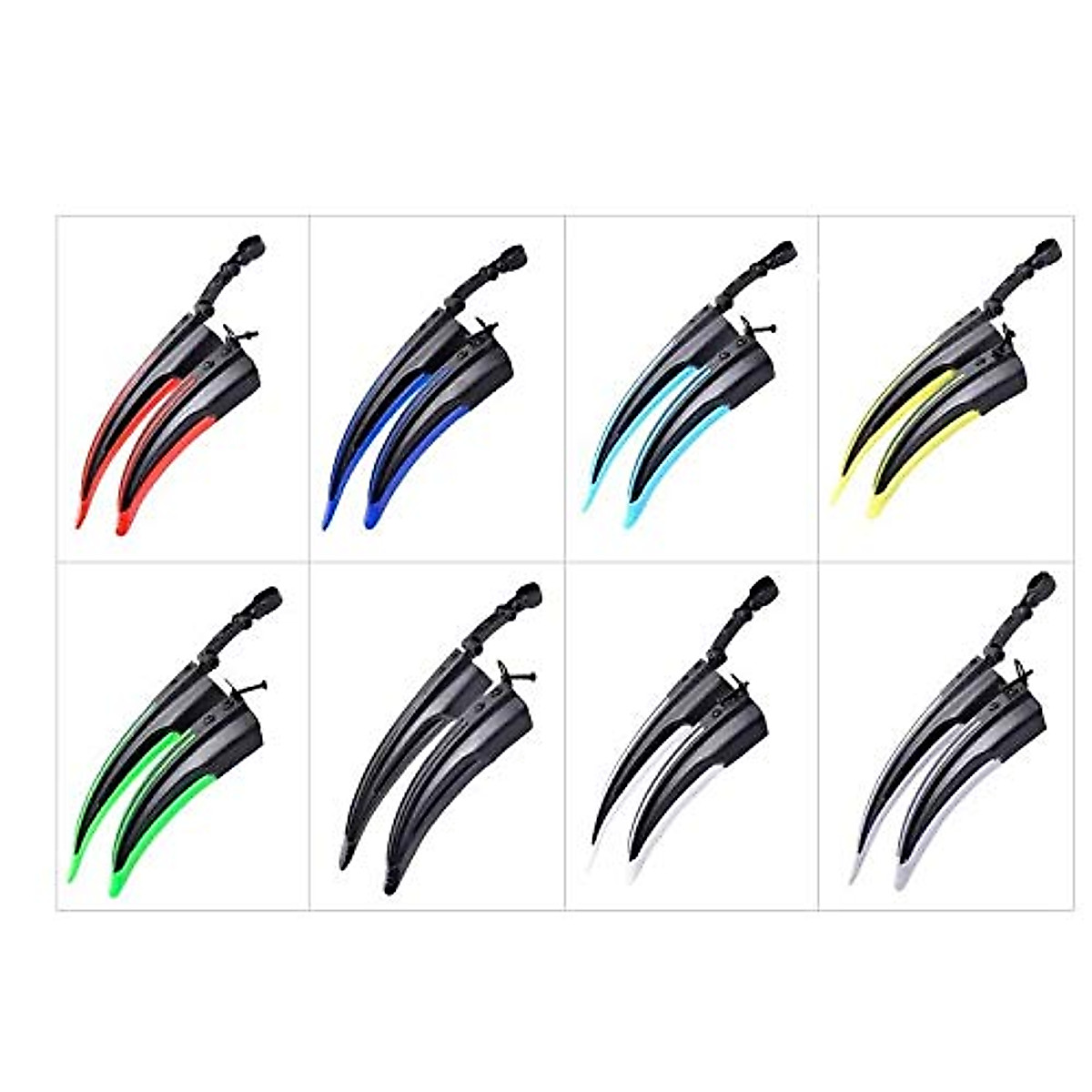 Fat-Cattie Adjustable Road Mountain Bike Bicycle Cycling Tire Front/Rear Mud Guards Mudguard Fenders Set (Blue)