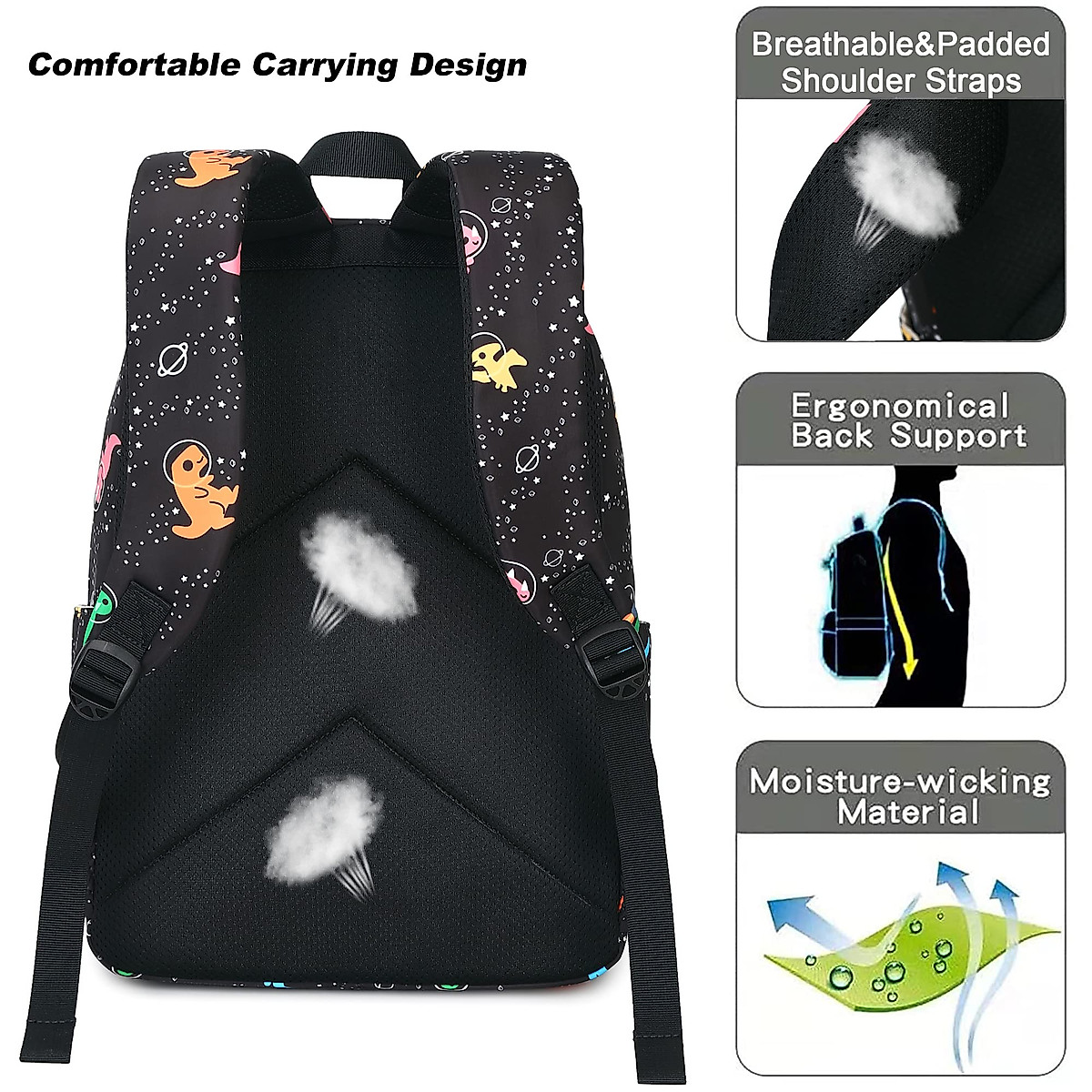 Xunteny Dinosaur Backpack for Girls Women Teens, School Backpack College Bookbags Ladies Laptop Backpacks
