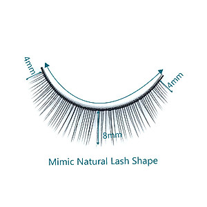 OBEYA 25 Pairs Practice Lashes for Lash Extensions on Mannequin Head or Make Own Lashes, Training Lashes Mimic Natural Lashes Self Adhesive 8mm Practice Eyelash Strips, Gift 10 Pairs Lash Mapping