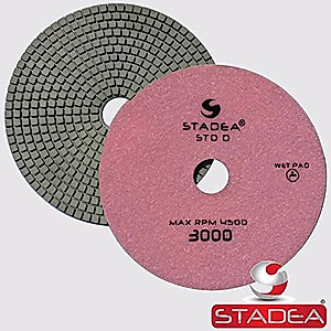 Stadea PPW252B Diamond Polishing Pad 7 Inch Grit 100 For Marble Concrete Stones Terrazzo Granite Floor Polishing