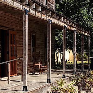 Chooglkj 2Pcs Heavy Duty Pergola Corner Brackets Extension 3-Way T Brackets for 4x4 (Actual:3.5 Inch) Post Bracket Pergola Gazebo Kit (2)