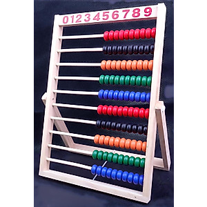 MAGIKON Wooden Counting Number Frame, 10 Rows Abacus for Kids Learning Math (11-1/2-Inch)