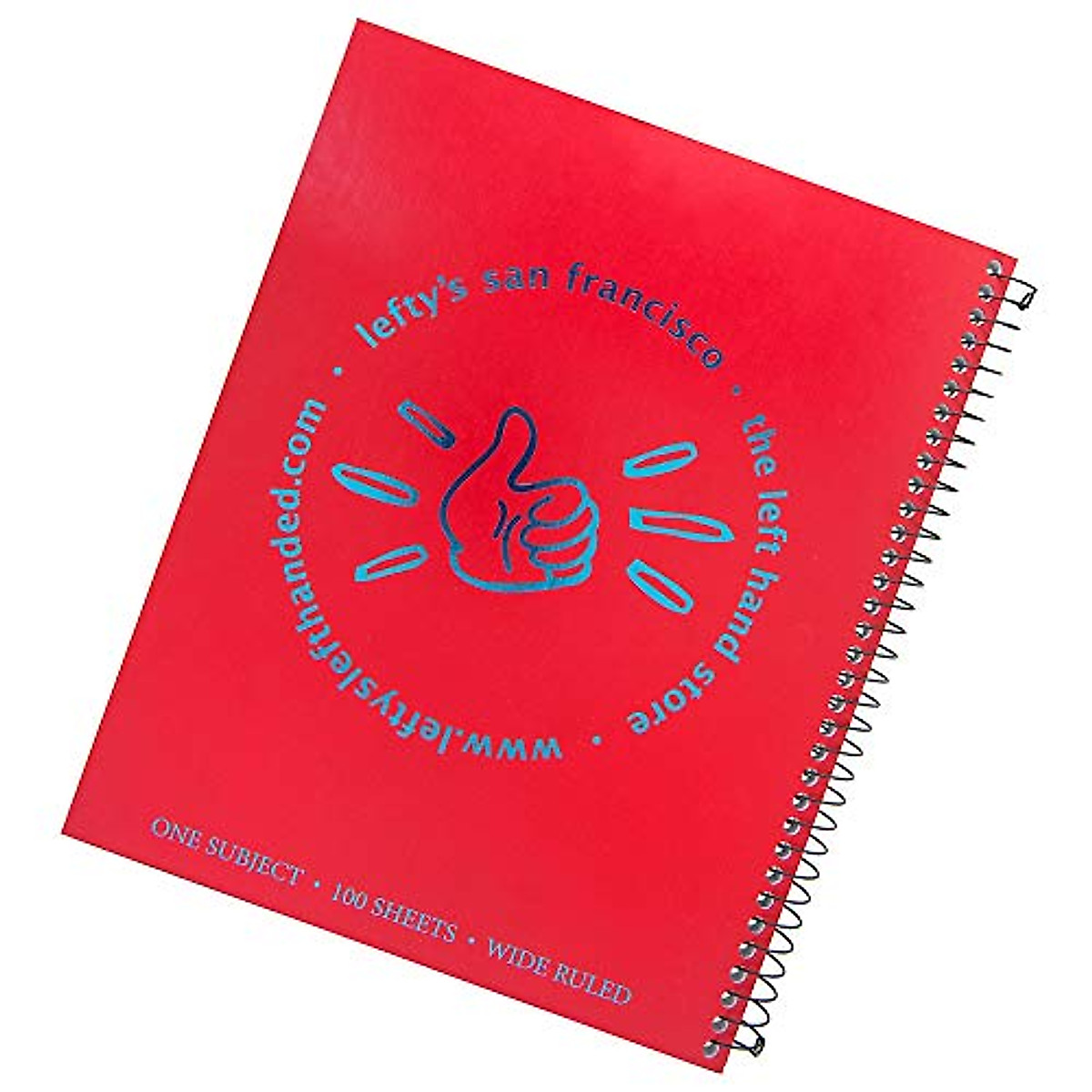Left-Handed Only from Lefty's Wide Ruled Notebook with Logo Cover, Set of 3, Assorted Colors