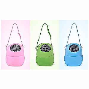 Pet Hamsters Carrier Bag Breathable Portable Outgoing Travel Backpack with Shoulder Strap for Small Pets Hamster, Hedgehog, Sugar Glider, Chinchilla, Guinea Pig (Green S)