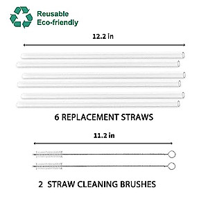 40oz Stanley Cup Accessories Set: 6 Pcs Extra Long Reusable Straws, H2.0 Silicone Spill Proof Stopper 3 Set, 2pcs 40oz Stanley H2.0 Tumbler Lid Spill Proof Splash Resistant Replacement Covers (Pink)