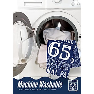 InnoBeta 65th Birthday Gifts Throws, Happy 65th Birthday Themed Bed Flannel Plush Blankets, Thank You Presents for Dad, Grandpa, Godfather, Friends, Uncle(50x 65Inches)