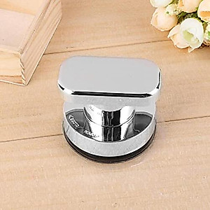 WANLIAN-Powerful Suction Cup Glass Mirror Door Handle, Refrigerator Drawer Bathroom Suction Cup Wall handrail, Bathtub Shower Handle Kitchen Drawer Cabinet Handle Suction Cup (Silver Trumpet)