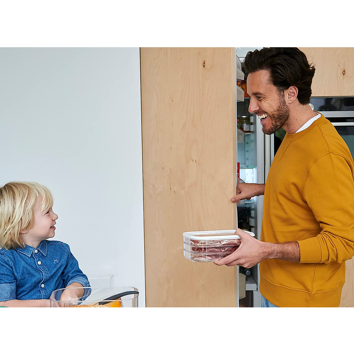 Deli Meat Container for Fridge, Bacon Lunch Meat Container for Refrigerator, Meal Prep Containers, Stackable Food Storage Boxes with Lid for Cold Cuts, Salami, Deli, Lunch Meat, BPA Free, 18.6oz