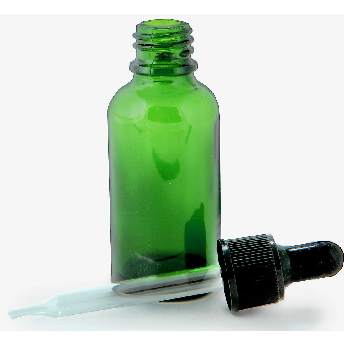 Vivaplex, 12, Green, 1 oz Glass Bottles, With Glass Eye Droppers