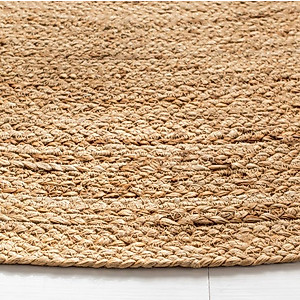 Bedding Craft Jute Rug 4 ft,Hand Woven Rug,Round Natural Yarn, Rustic Vintage Beige Braided Reversible Rug, Eco Friendly Rugs for Bedroom, Kitchen, Living Room