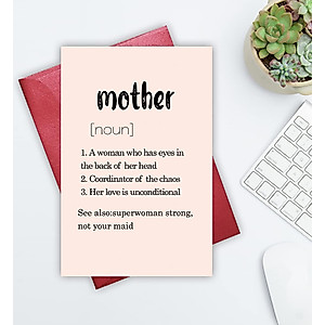 Tezivvo Funny Mother's Day Greeting Card Funny Birthday Greeting Card for Mom Mothers Day Gift for Mom Supermom Greeting Card Her Love is Unconditional