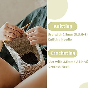 328 Yards Yarn for Crocheting,250g/8.81oz Green Crochet Yarn,Soft Yarn for Crocheting Knitting with Stitch Markers,Blunt Needles Chunky Thick Cotton Nylon Blend Yarn for Crocheting Beginner