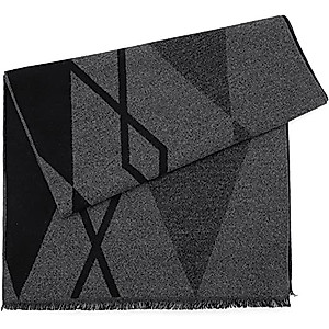 Zando Winter Scarf Cashmere Scarf Buffalo Plaid Scarf Christmas Scarves Men's Cold Weather Scarves Neck Scarf for Men Black Scarf Wool Scarf Warm Scarf