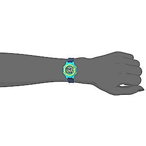 Armitron Sport Women's 45/7088NVY Teal and Lime Green Accented Digital Chronograph Navy Blue Resin Strap Watch