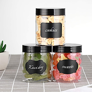 8 OZ Plastic Jars with Lids, (Dabacc) 24 Pack Clear Plastic Slime Containers for Kitchen and Household Food Storage of Dry Goods, Creams and More, BPA Free