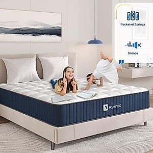 Avenco Twin Mattresses, 12 Inch Hybrid Twin Size Mattress with Latex Memory Foam Medium Firm Twin Bed Mattress in a Box, CertiPUR-US Certified & 10 Years Warranty