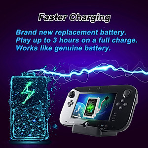 OSTENT 3.7V 1500mAh Li-ion Polymer Lithium Ion Rechargeable Battery Pack Replacement for Nintendo Wii U Gamepad