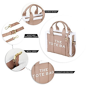 JQAliMOVV The Tote Bags for Women - Personalized Leather Mini Top-Handle Crossbody Handbag for Travel Work Shopping (Khaki)