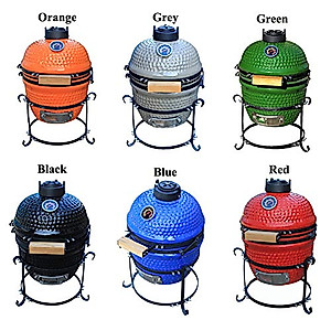 RJMOLU BBQ Grill, Ceramic Smoker Barbecue Grill, Portable Barbecue Grill for 3-5 Persons, Charcoal BBQ for Table Camping Outdoor Garden Grill BBQ Utensil