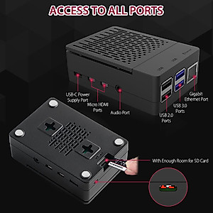 GeeekPi Starter Kit for Raspberry Pi 4 8GB - 128GB Edition, Case with PWM Fan, 18W 5V 3.6A Power Supply with ON/Off Switch, HDMI Cables (8GB RAM)