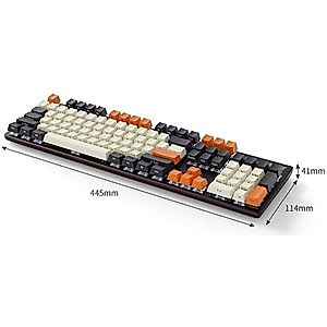 XYLXJ Mechanical Gaming Keyboard, Wired Backlit Keyboard with Blue Switches, Customizable RGB Lighting, Ergonomic Standard Keyboard for Desktop, Computer, PC (104 Keys)