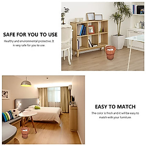 DOITOOL Portable Woven Basket Trash Can Decorative Sundries Container Basket Small Wastebasket Woven Storage Baskets for Bedroom, Bathroom, Utility Rooms, Garages (10 x 11 x 7 inch)