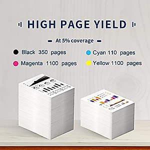 SANUNE 252 252XL Ink Cartridges Combo Pack Remanufactured for Epson 252 Ink Compatible with Epson Workforce WF-7710 WF-7610 WF-7720 WF-3640 WF-3620 Printer (2 Black, 1 Cyan, 1 Magenta, 1 Yellow)