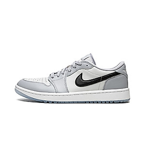 NIKE Men's Air Jordan 1 Low Shoes, Wolf Grey Black Photon Dust Wh, 15