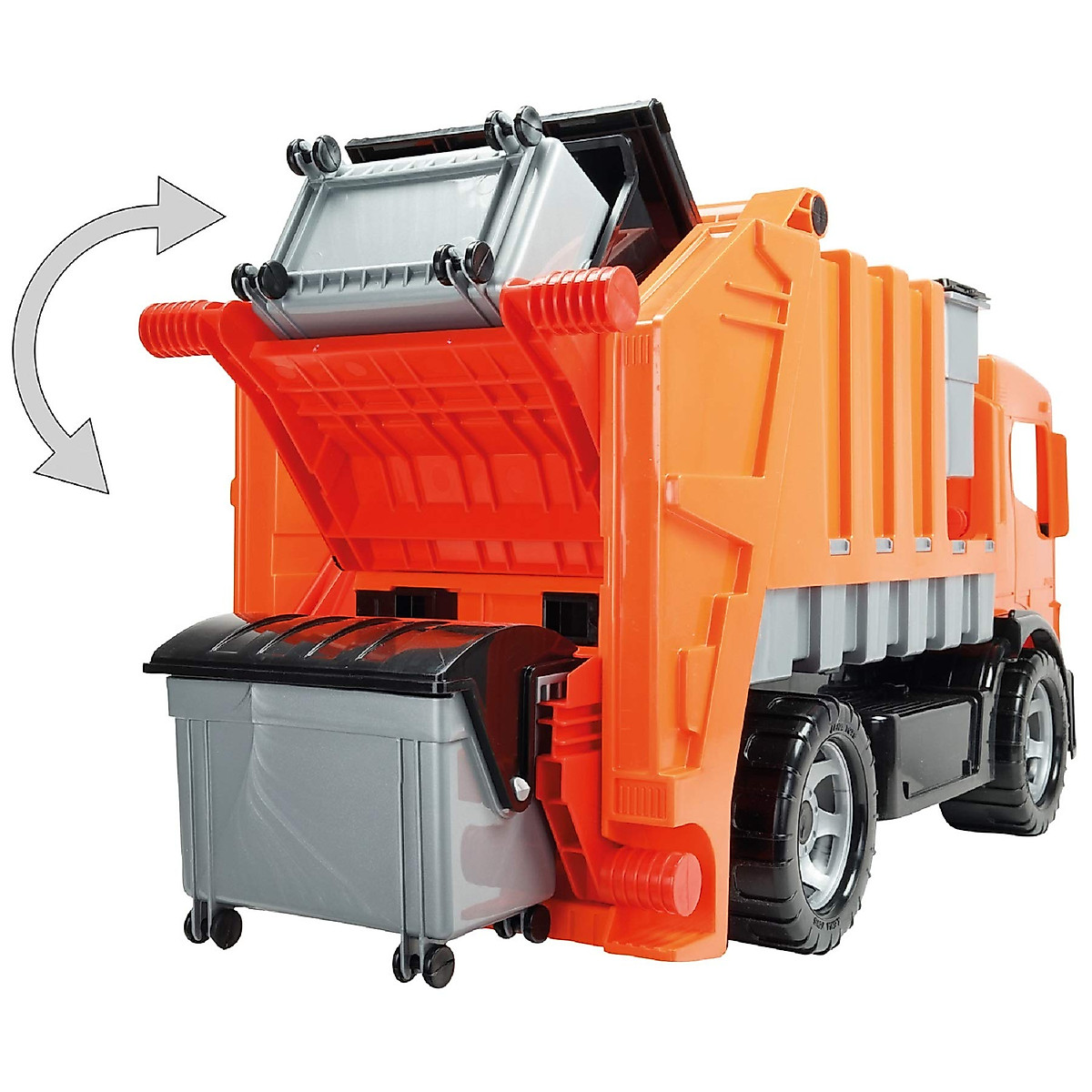 ksmtoys Lena Construction Toys Powerful Giants Toy Garbage Truck with Garbage and Recycle Bin and Dumpster in Yellow and Black Toys for Boys or Girls Age 3+