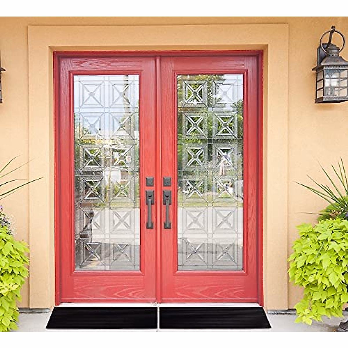 CINNYE 0.8'' Rise Solid Rubber Wheelchair Ramp,Threshold Ramp Used for Thresholds,Doorways and Bathroom (High:0.8 Inch(Pack of 1))