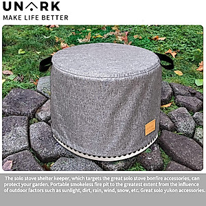Fire Pit Cover For Solo Stove Cover Yukon 27 Inch ,Solo Stove Bonfire Cover Yukon Grey 27 Inch,Yukon Solo Stove Cover,Heavy Waterproof Protective Solo Stove Accessories,Solo Stove Yukon Cover