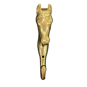 Intrepid International Solid Brass 3-D Horse Head Hook