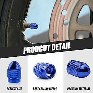 deemars 10PCS Tire Valve Stem Caps, Air Caps Cover, Aluminum Alloy Wheel Valve Stem Covers with Rubber Ring, Car Accessories Bullet Style Tire Valve Caps Universal for Cars, Trucks, Motorcycles